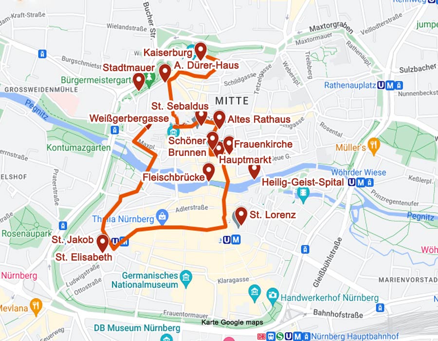 Die Altstadt von Nürnberg - Kaiserburg und Kellerbier